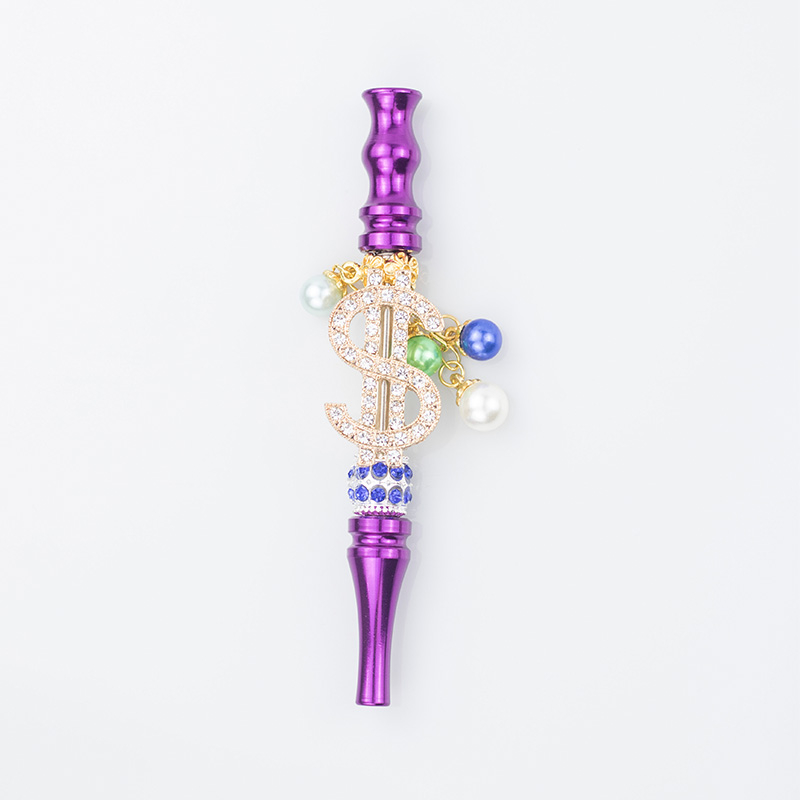 Metal Rhinestone Hookah Nozzle, Dollar Sign Style Cigarette Holder ...