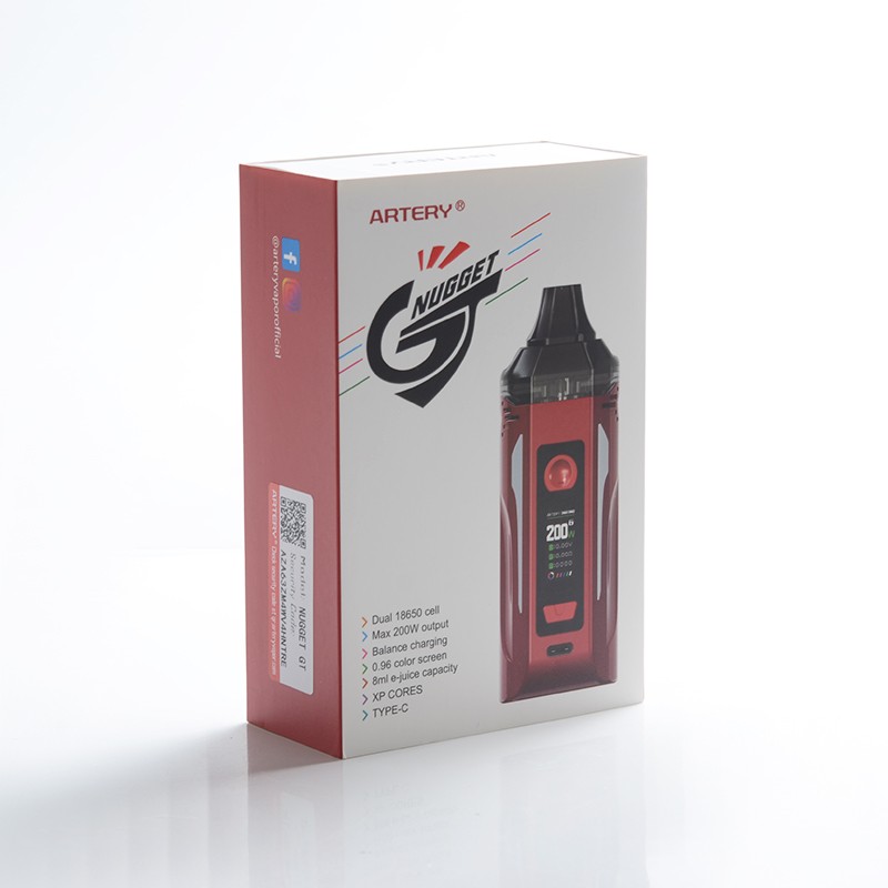 Authentic Artery Nugget GT 200W VW Box Mod Pod System Vape Starter Kit ...