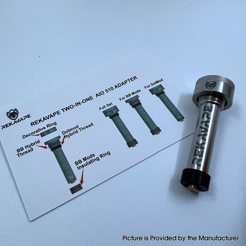 Authentic Rekavape Two-In-One AIO 510 Adapter for BB / Billet / Boro ...