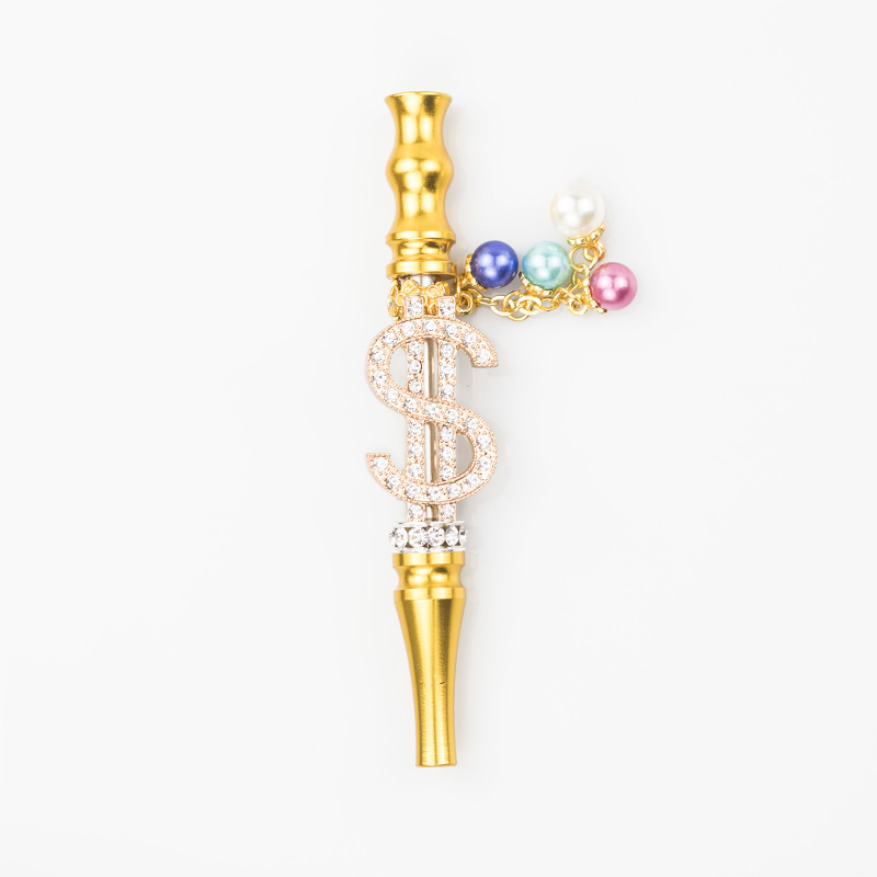 Metal Rhinestone Hookah Nozzle, Dollar Sign Style Cigarette Holder ...